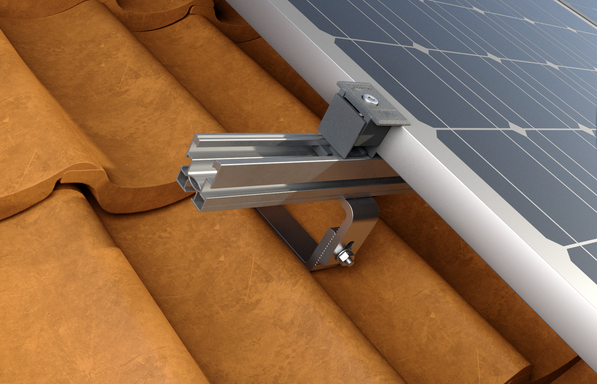RH aluminium hooks for PV panels mounting systems - fischer international